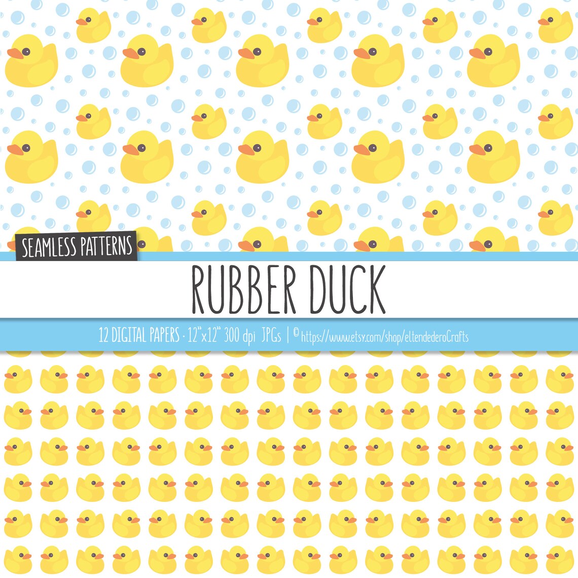 Rubber Duck Digital Paper Pack With Rubber Ducky and Soap - Etsy