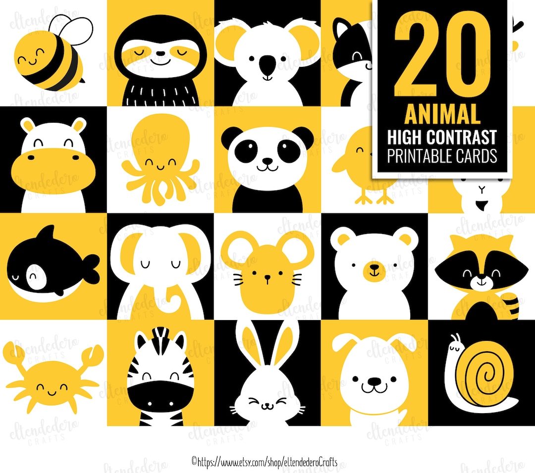 PRINTABLE High Contrast Baby Cards. Monochrome Sensory Flash Cards ...