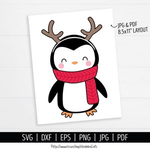 Christmas Penguin SVG. Santa Elf Reindeer Penguins Cut Files. Penguin ...