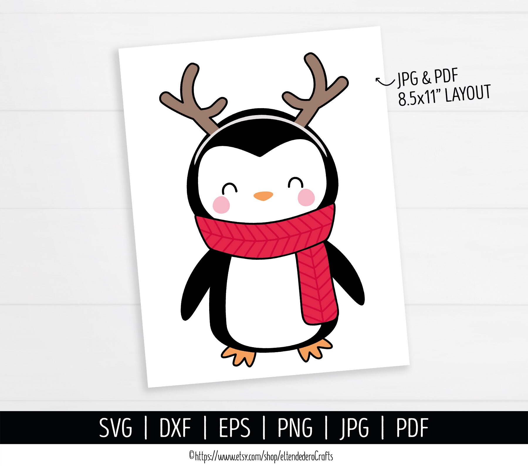 Christmas Penguin SVG. Santa Elf Reindeer Penguins Cut Files. Penguin ...