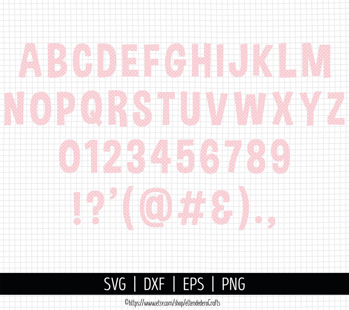 Baby Pink Polka Dot Alphabet SVG. Dots Pattern Font Clipart. - Etsy