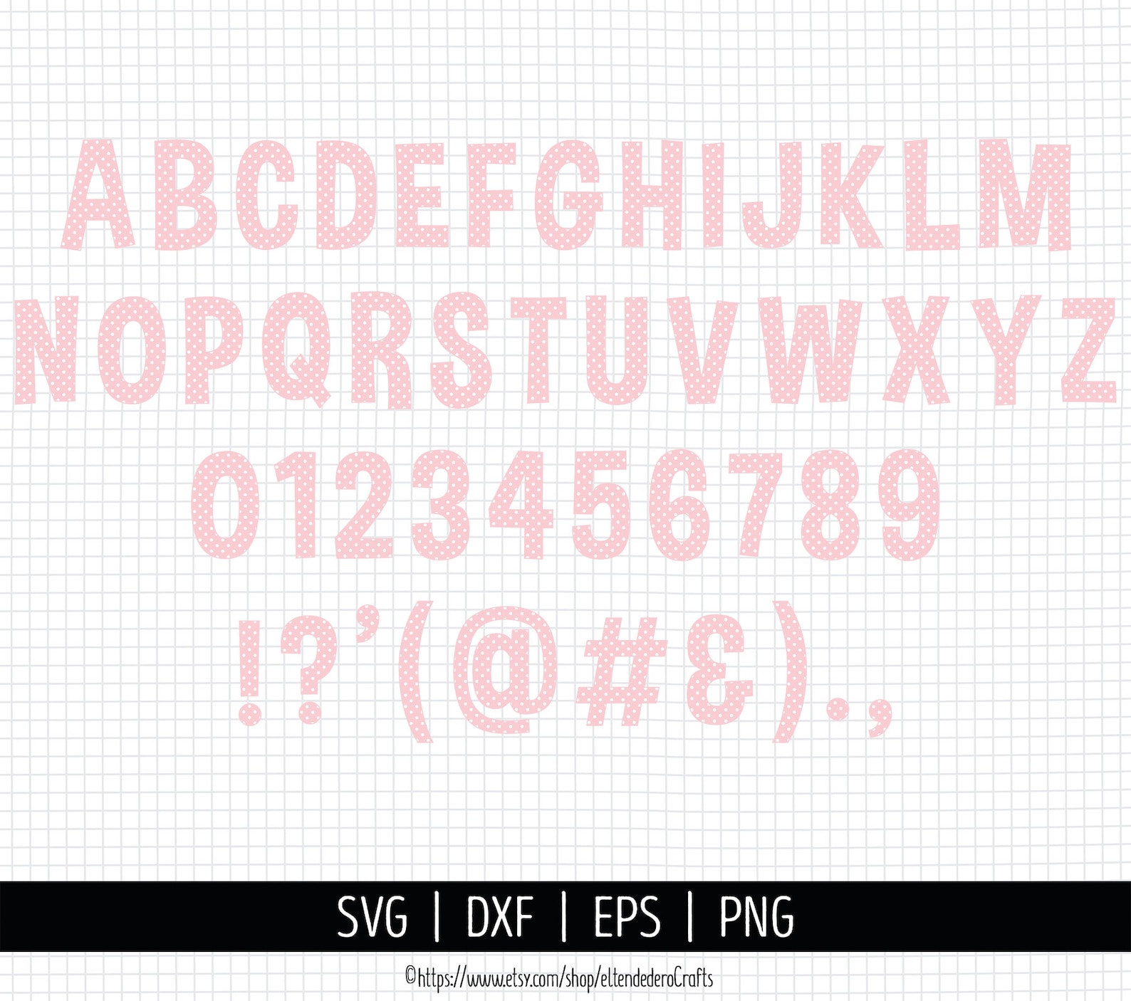 Baby Pink Polka Dot Alphabet SVG. Dots Pattern Font Clipart. - Etsy