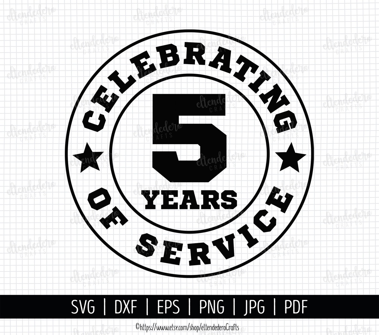 5 Years of Service SVG. Work Anniversary Shirt Files Cutting Machine ...