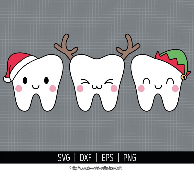 Christmas Tooth Fairy SVG. Santa Tooth, Elf Tooth, Reindeer Tooth Cut ...