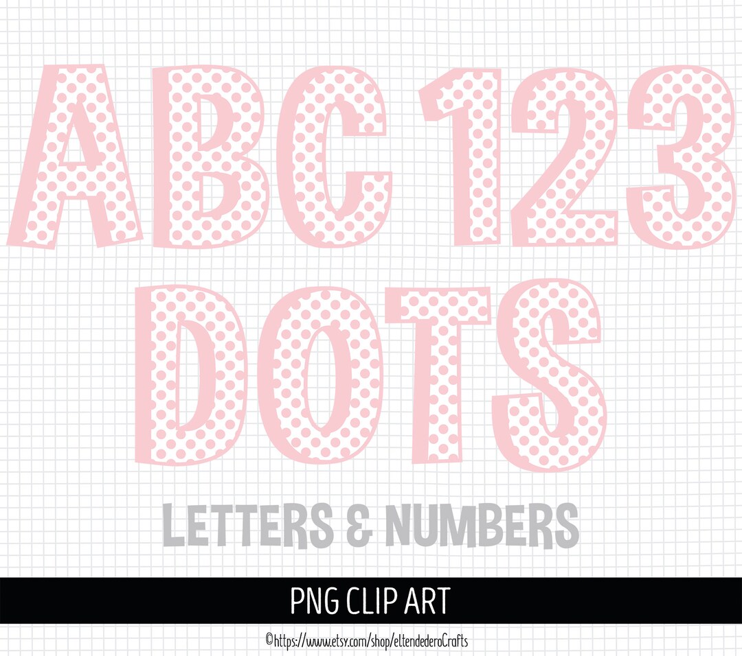 Baby Alphabet Clipart. Baby Girl Polka Dot ABC PNG. Baby Shower Font ...