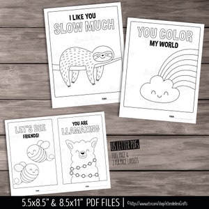 PRINTABLE Valentines Coloring Cards. Classroom Coloring Sheets. Kids ...