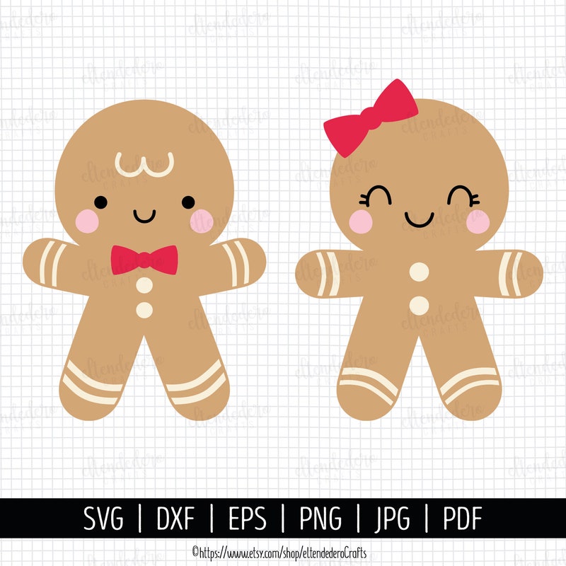 Gingerbread Boy and Girl Clipart - Etsy