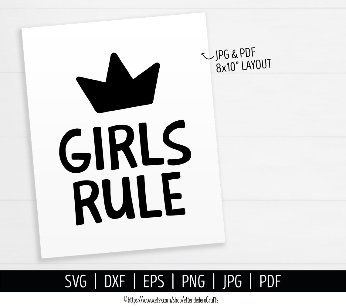 Girls Rule SVG. Kids Quotes Cut Files. Girl Room Wall Art - Etsy