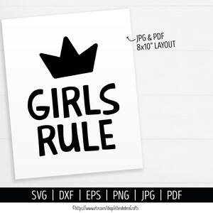 Girls Rule SVG. Kids Quotes Cut Files. Girl Room Wall Art, Children ...