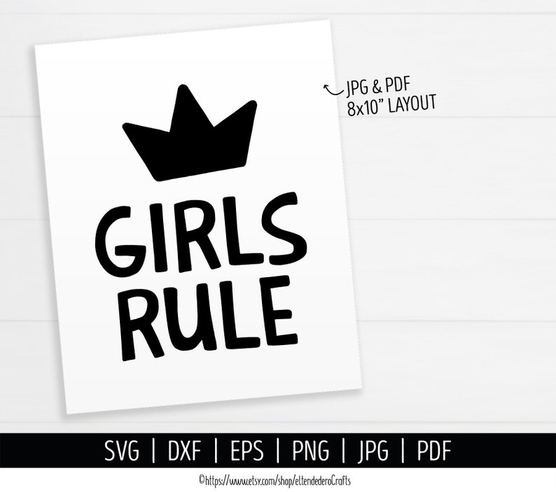 Girls Rule SVG. Kids Quotes Cut Files. Girl Room Wall Art | Etsy