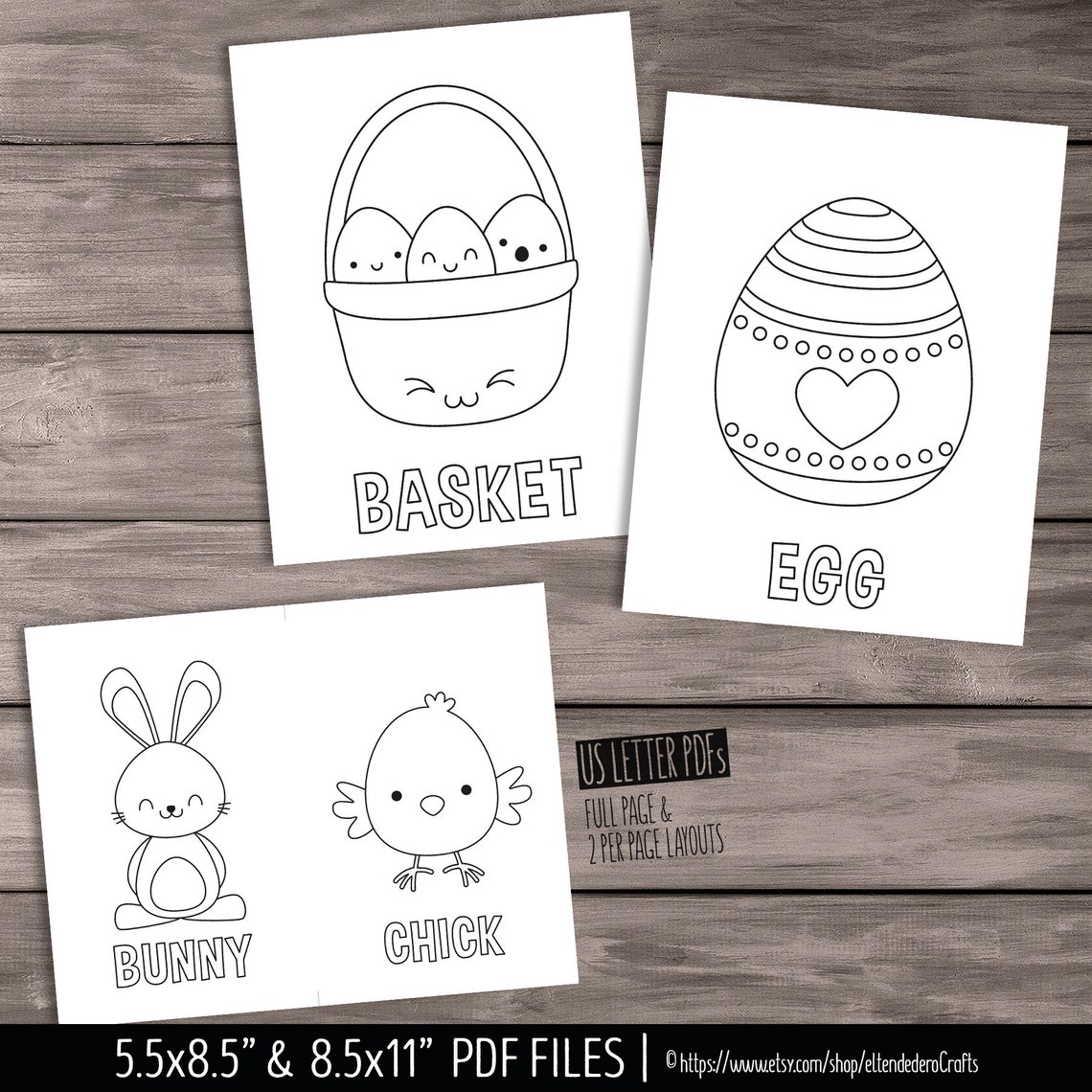 PRINTABLE Easter Coloring Pages. Toddlers Party Games Birthday - Etsy