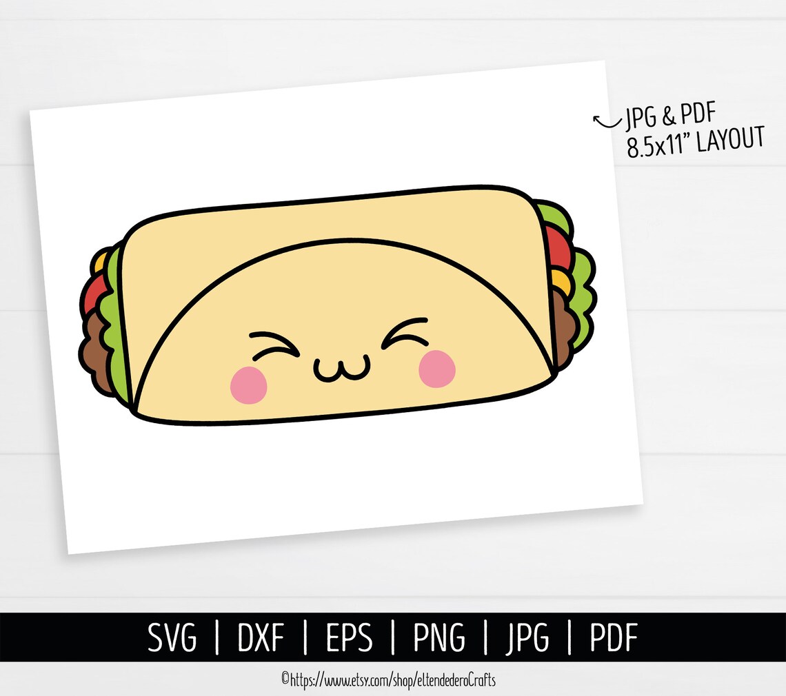 Burrito SVG. Cinco De Mayo Cut Files. Mexican Food SVG Kawaii - Etsy