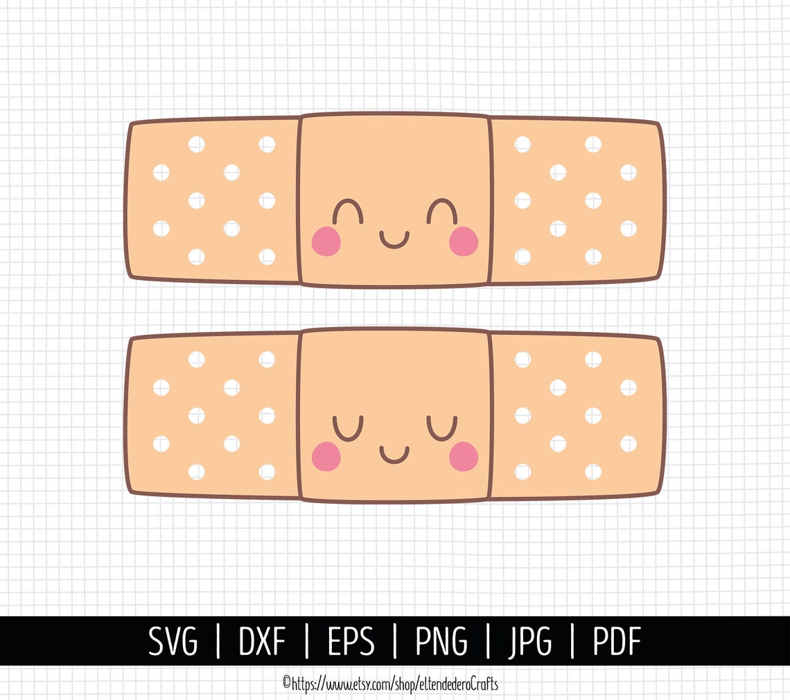 SVG Tirita Kawaii. Archivos de Tiritas Infantiles. Clipart - Etsy España