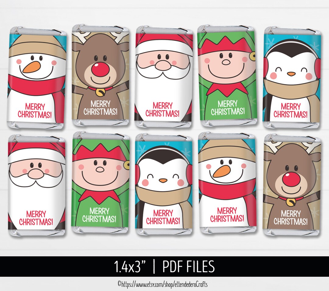PRINTABLE Christmas Mini Candy Bar Wrappers. Classroom Mini Chocolate ...
