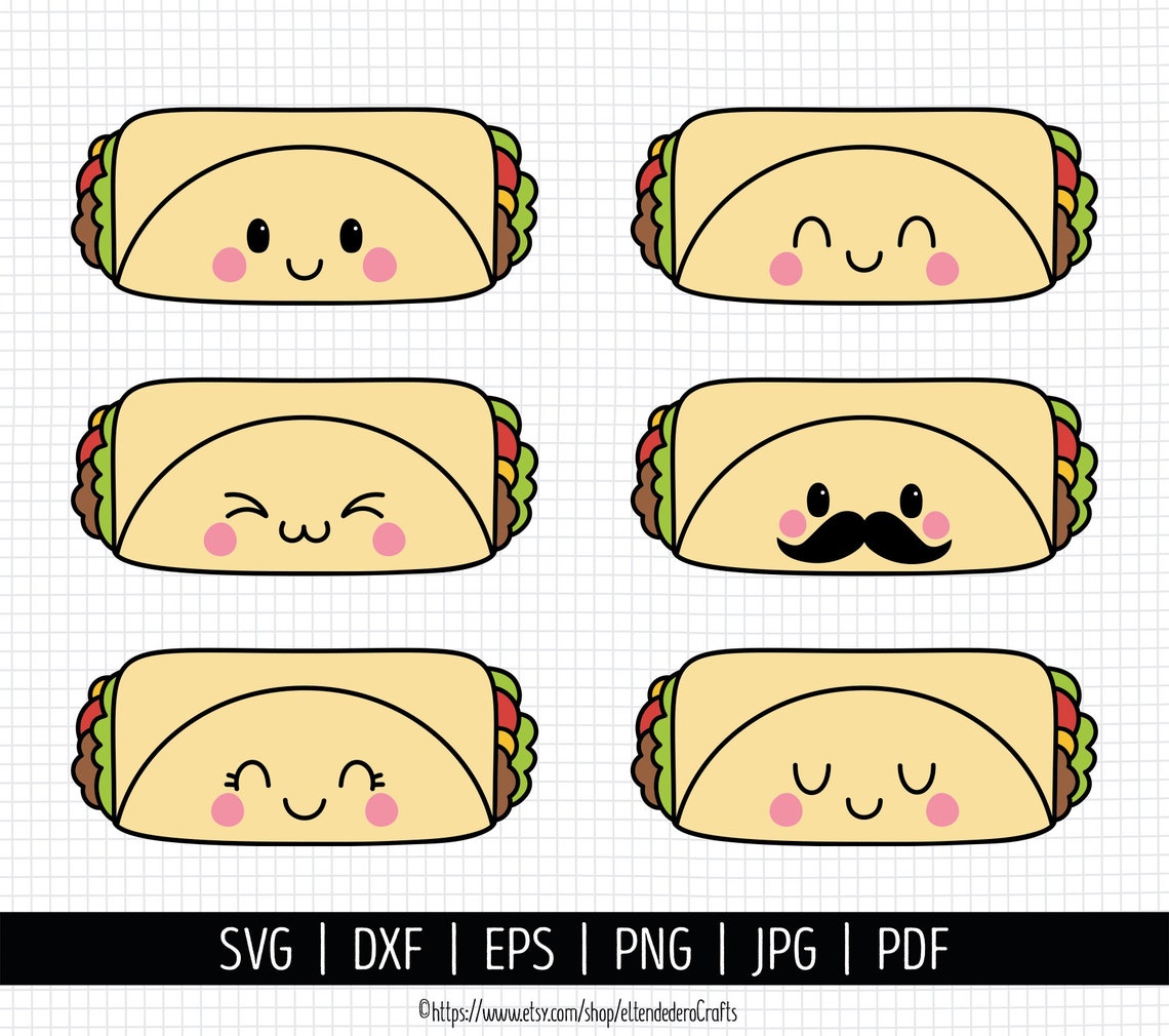 Burrito SVG. Cinco De Mayo Cut Files. Mexican Food SVG Kawaii - Etsy