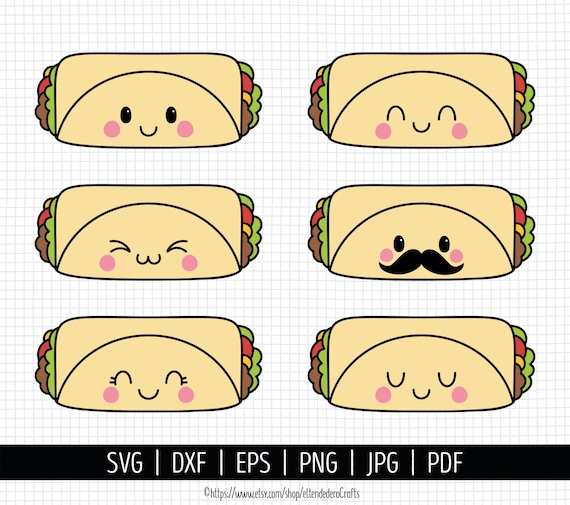 Burrito SVG. Cinco De Mayo Cut Files. Mexican Food SVG Kawaii | Etsy
