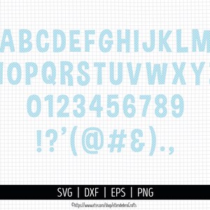 Baby Blue Polka Dot Alphabet SVG. Dots Pattern Font Clipart. Letters ...