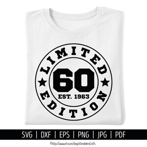 Sixty Est 1963 SVG. 60th Birthday Shirt Vector Cutting - Etsy