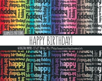 Happy Birthday Scrapbook Paper | Etsy