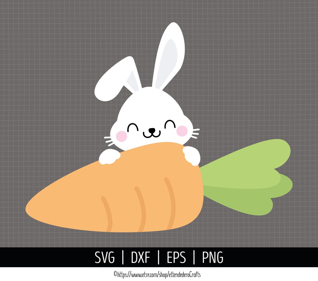 Bunny With Carrot SVG. Cute Baby Bunny PNG. Toddler Easter Bunny Cut ...