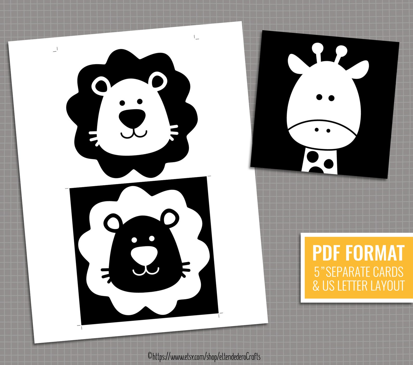PRINTABLE High Contrast Baby Cards. Monochrome Sensory Flash - Etsy