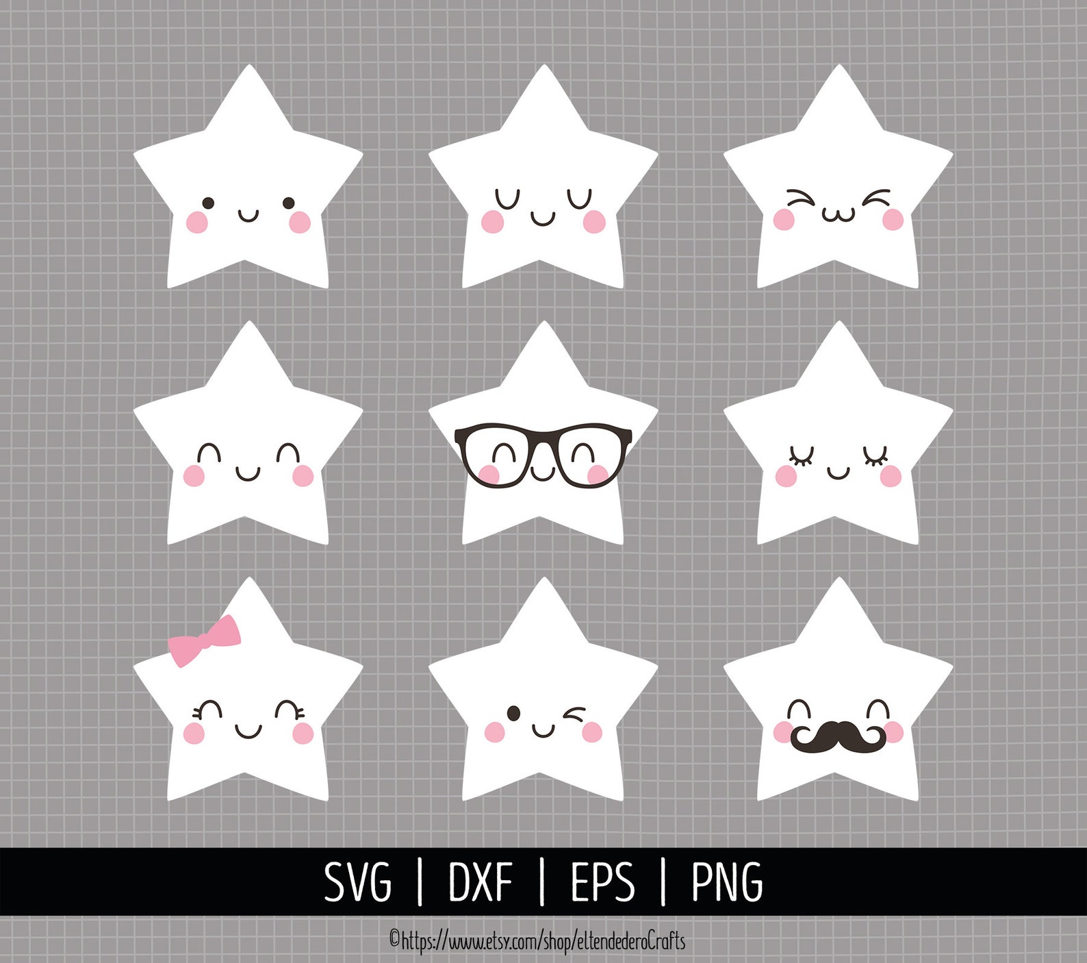 Baby Star SVG. Kids Cute Star Clipart. Kawaii Star Faces - Etsy