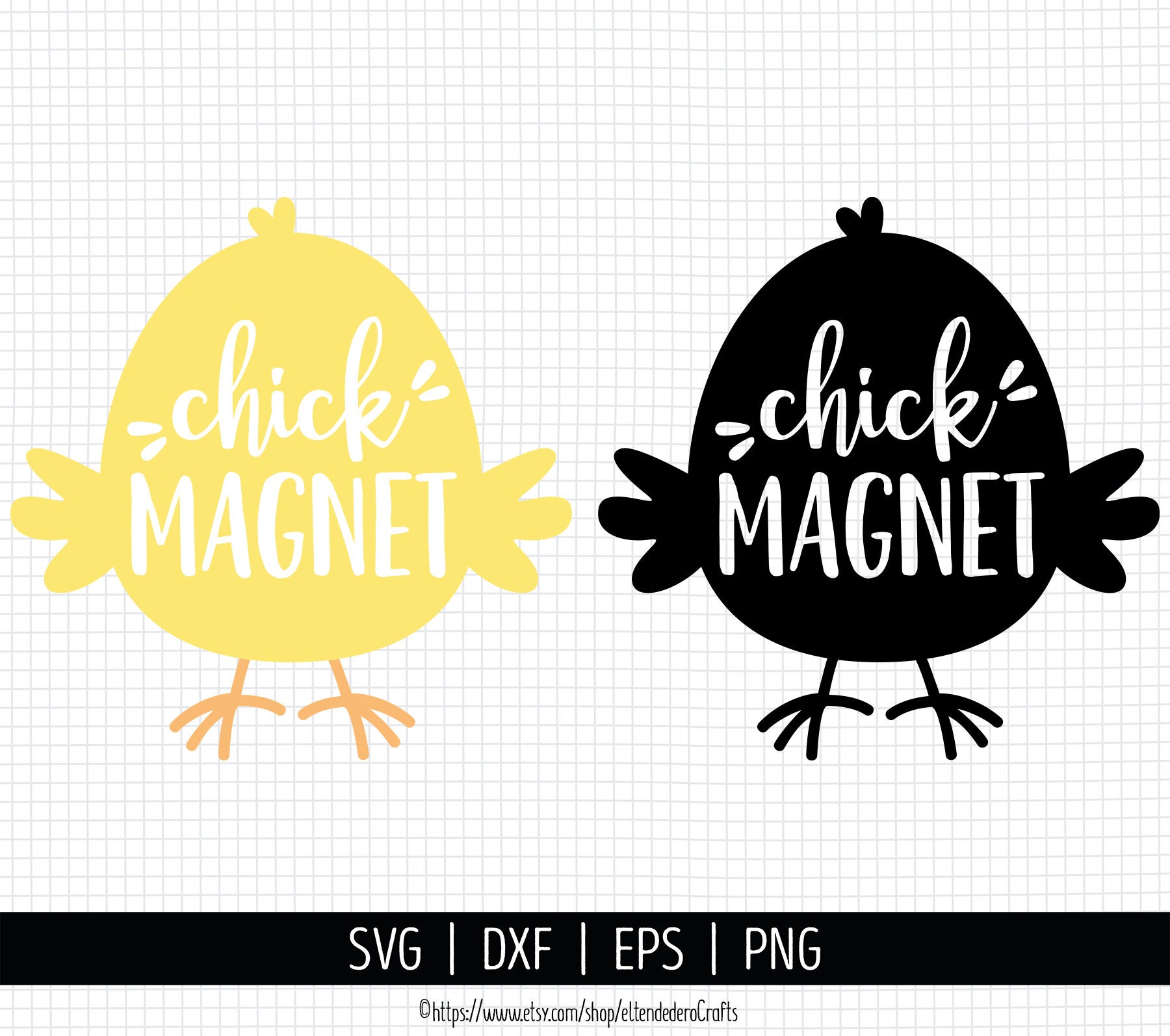 Chick Magnet SVG. Easter Chicken Shape PNG. Boy Chick Shilhouette Cut ...