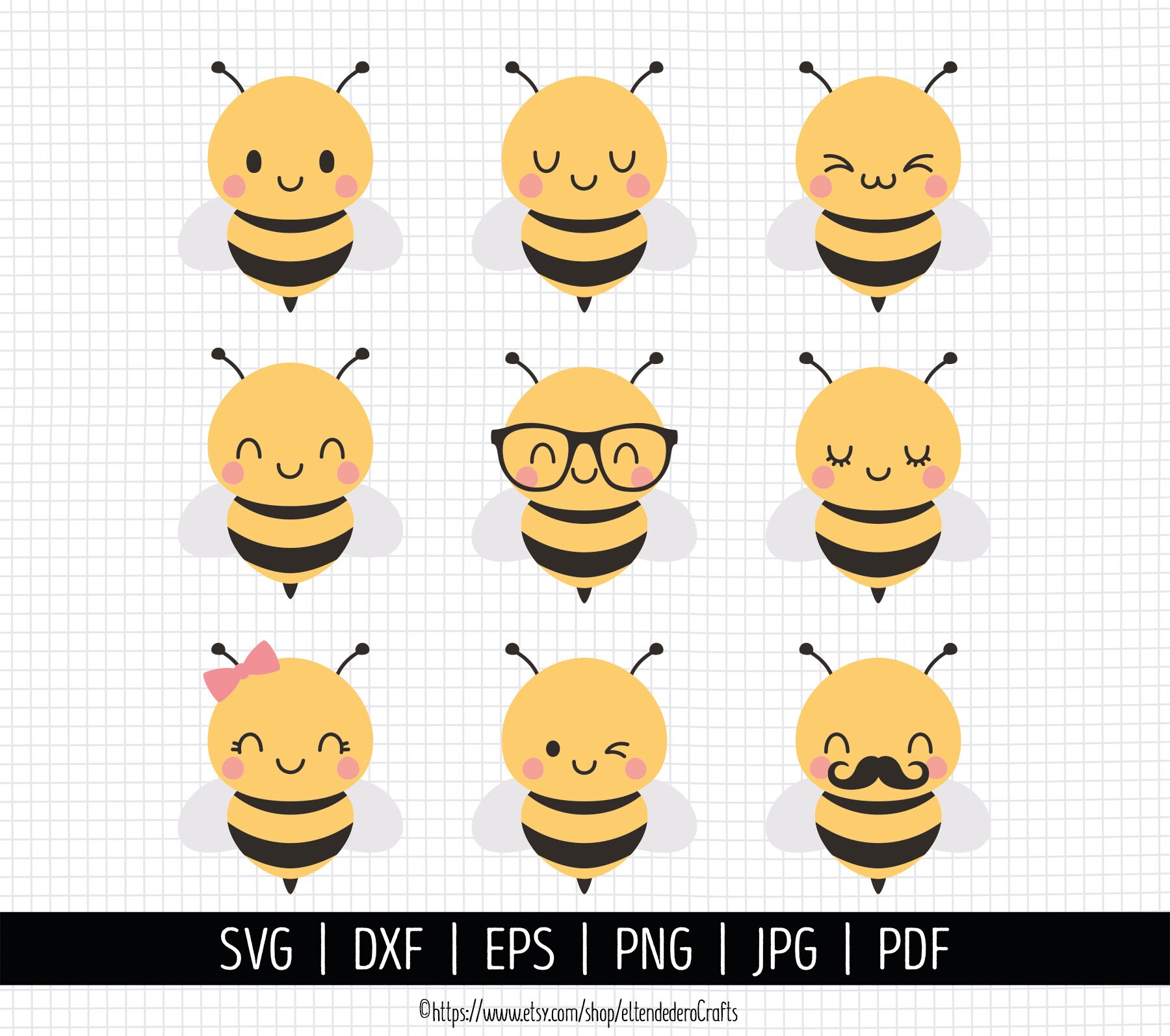 Baby Bee SVG. Kids Bumble Bee Vector Cut Files Bundle. Baby | Etsy