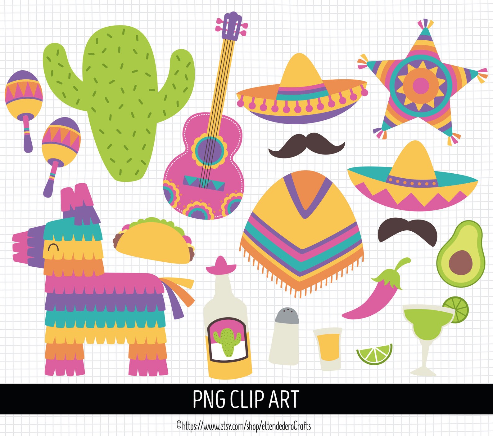 Cinco De Mayo Clipart. Mexican Festa Clip Art. Digital 5 De - Etsy