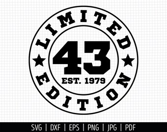 43 Birthday Svg - Etsy