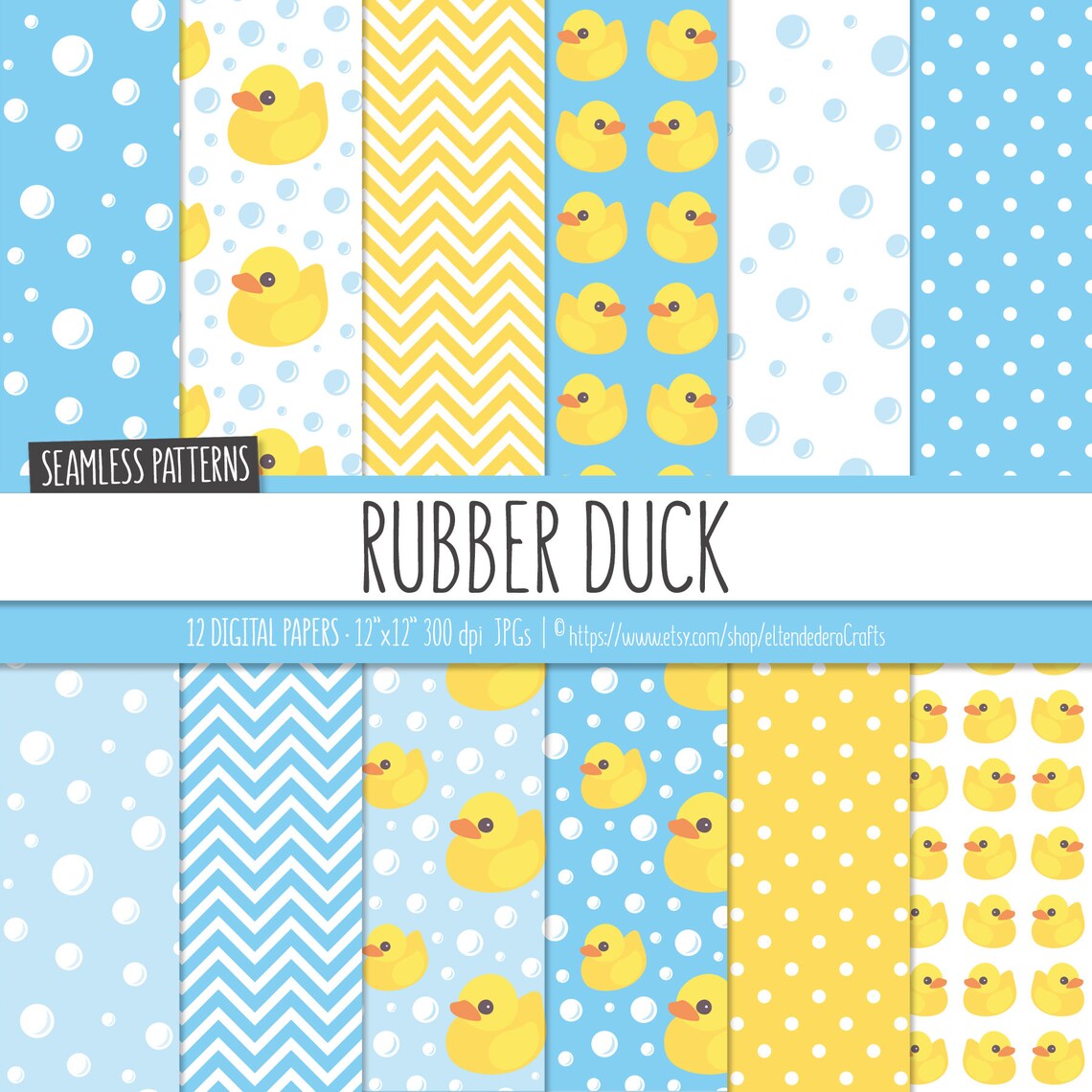 Rubber Duck Digital Paper Pack With Rubber Ducky and Soap - Etsy