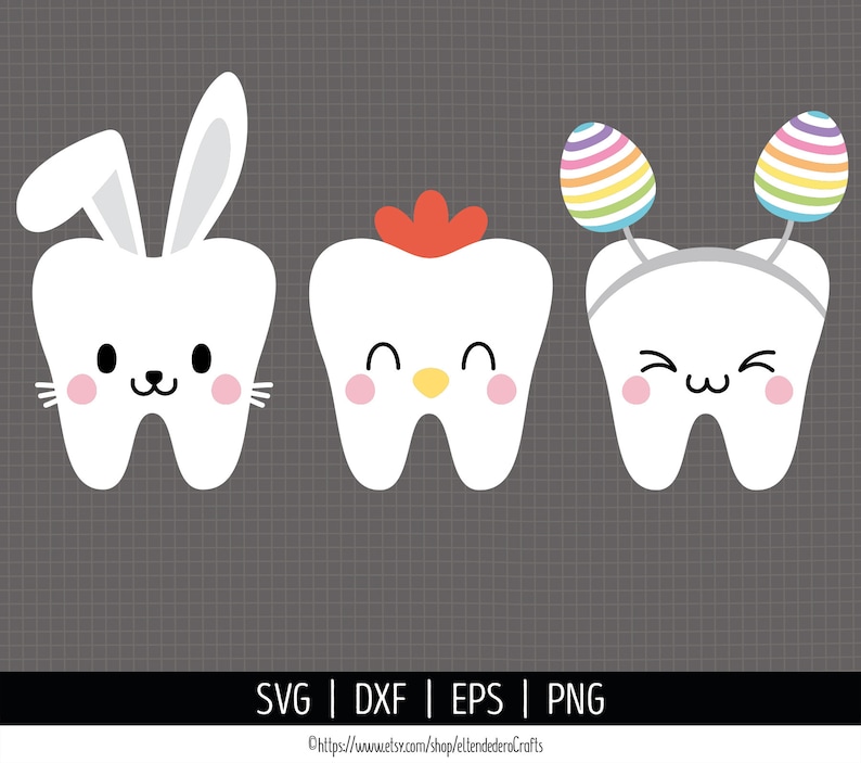 Easter Tooth Fairy SVG. Bunny Tooth Cut Files. Cute Kids Easter Teeth ...
