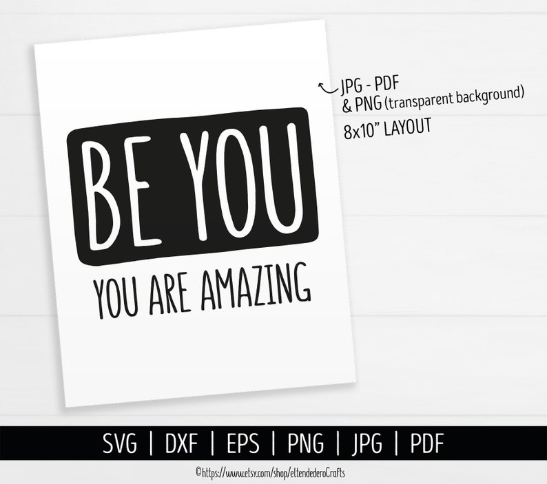 Be You SVG. Inspirational Quotes Cut Files. Love Phrases Wall | Etsy