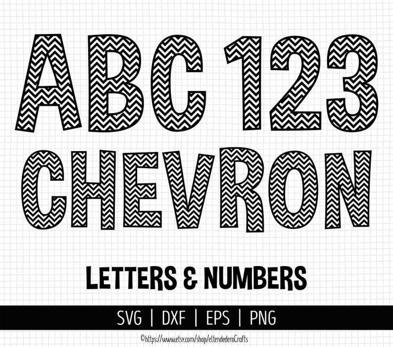 Chevron Alphabet SVG. Chevron Pattern Font Clipart. Letters | Etsy