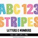 Striped Alphabet SVG. Stripes Pattern Font Clipart. Rainbow Letters and ...