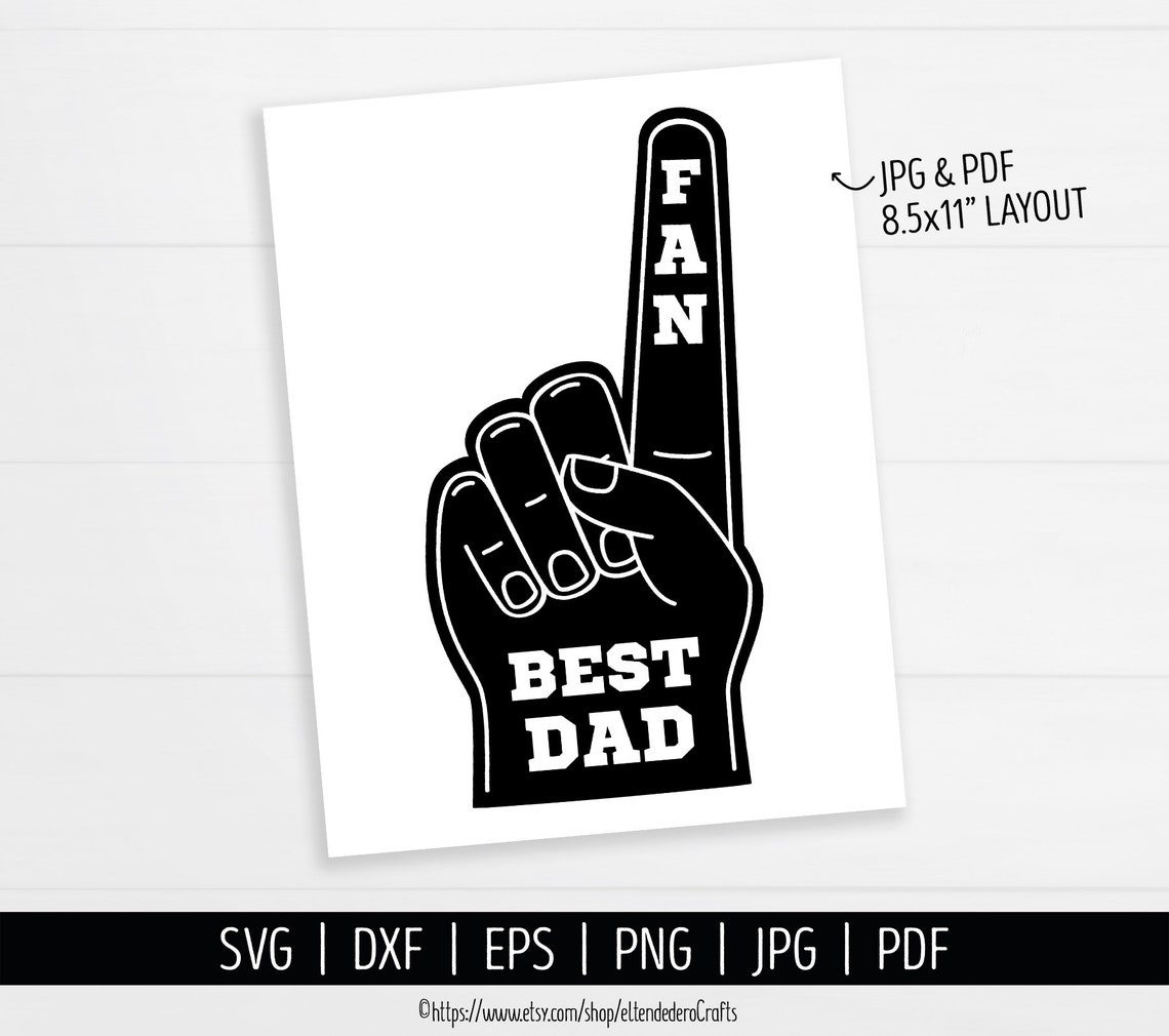 Number 1 Dad Fan Finger SVG. Father's Day Photo Props. | Etsy