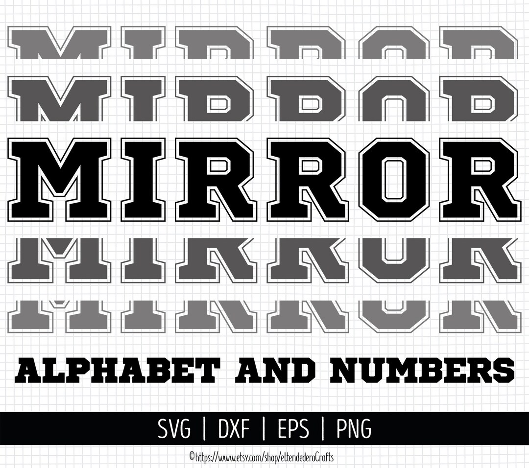 Mirror Alphabet SVG. Sports Font Clipart. College Letters Cut Files ...