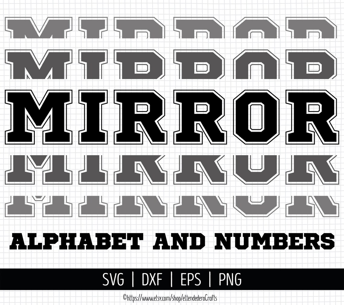 Mirror Alphabet SVG. Sports Font Clipart. College Letters Cut - Etsy