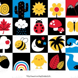 PRINTABLE High Contrast Baby Cards. Monochrome Sensory Flash Cards ...