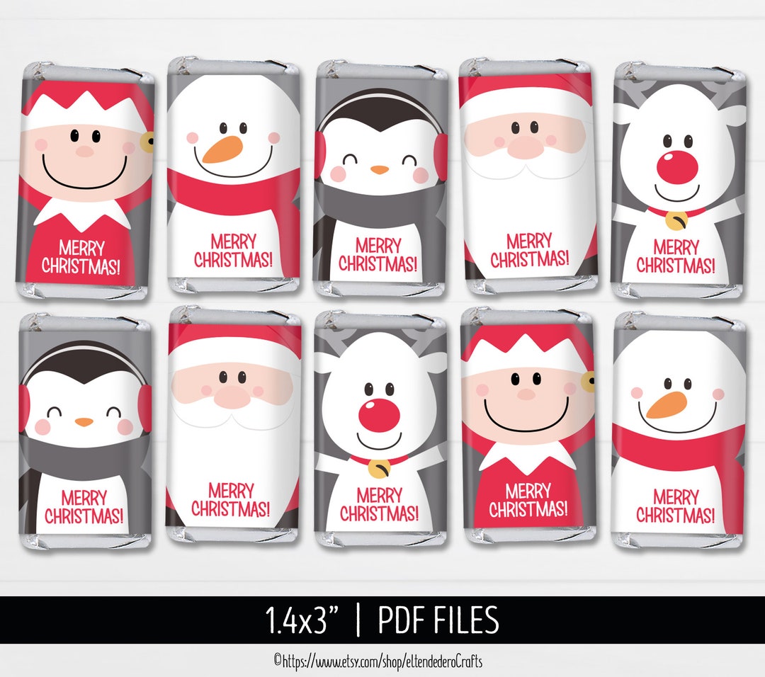 PRINTABLE Christmas Mini Candy Bar Wrappers. Classroom Mini Chocolate ...