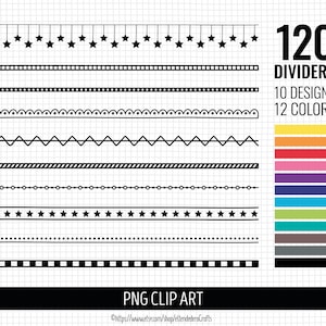 Doodle Dividers PNG Clipart. Colorful Hand Drawn Dividers Bundle ...