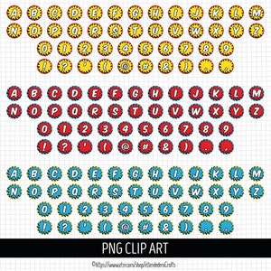 Superhero Alphabet Printable. Comic Book Letters and Numbers Circles ...