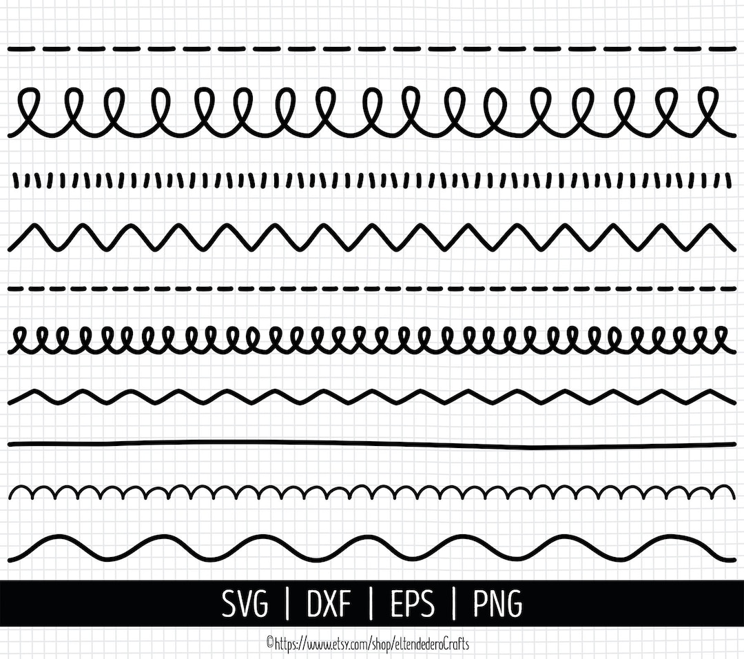 Doodle Dividers SVG. Hand Drawn Line Dividers Cut Files Set, Decorative ...