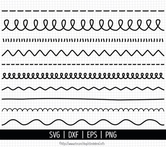 Doodle Dividers SVG. Hand Drawn Line Dividers Cut Files Set | Etsy