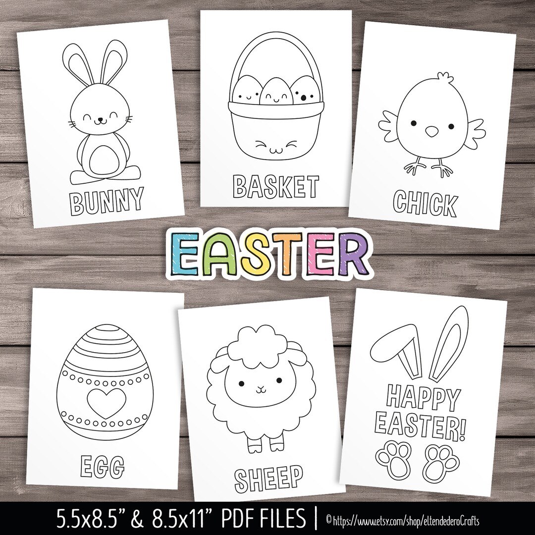 PRINTABLE Easter Coloring Pages. Toddlers Party Games Birthday Favor ...