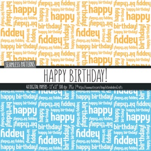 Birthday Digital Paper Set. Rainbow Happy Birthday Patterns. Colorful ...