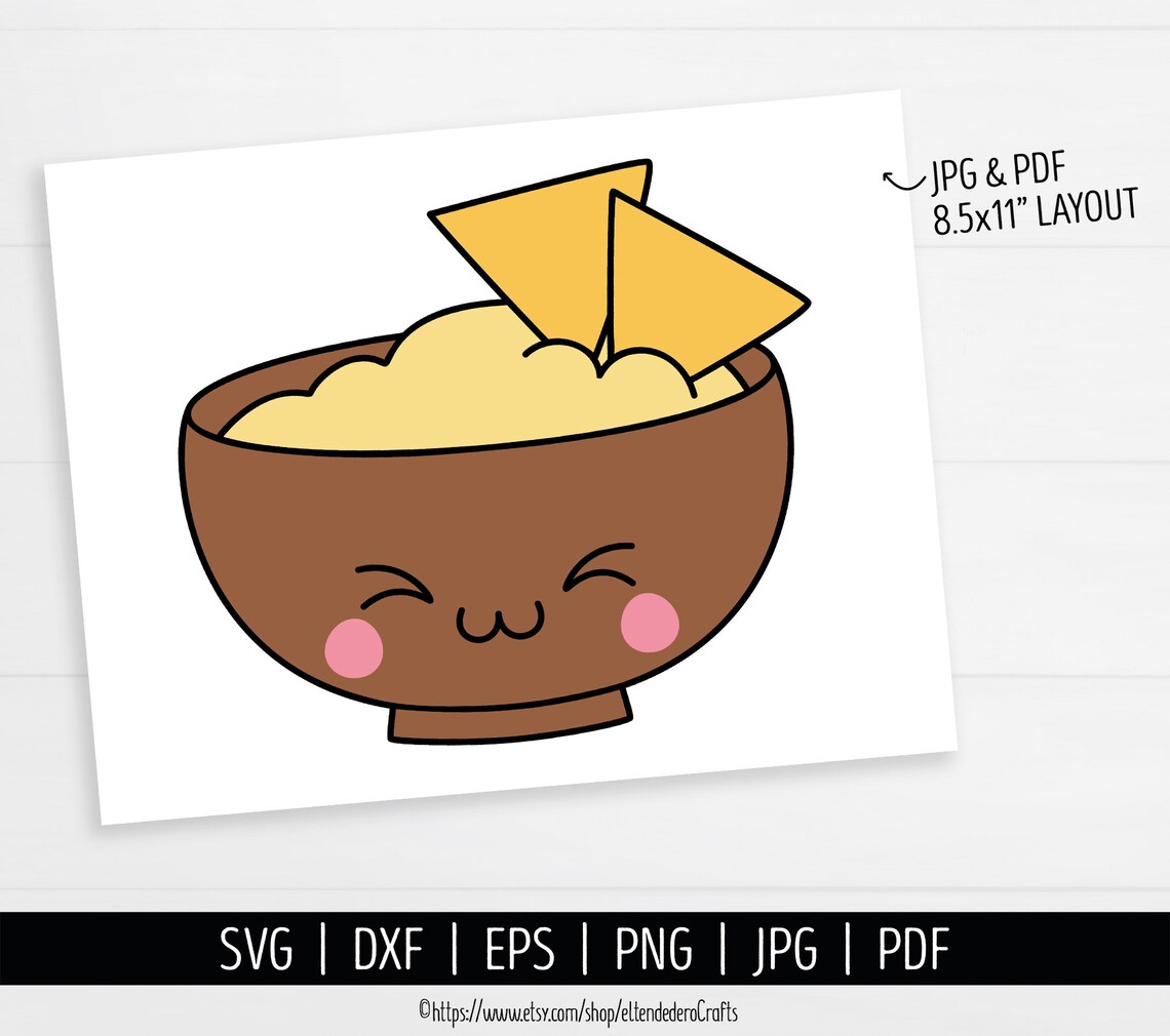 Nachos in a Bowl SVG. Mexican Food Cut Files. Kawaii Nacho - Etsy