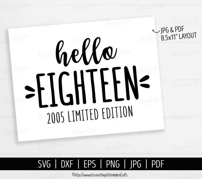 Hello Eighteen SVG Cut Files. 18th Birthday Shirt Vector - Etsy