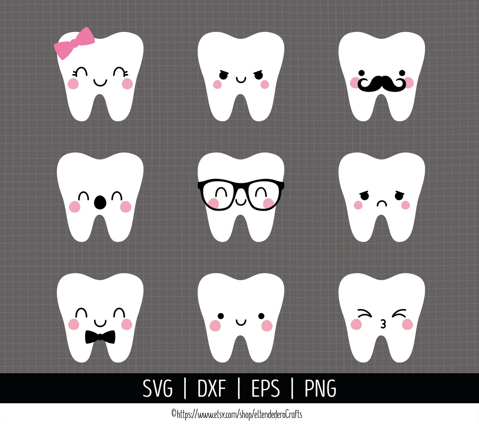 Tooth SVG. Tooth Fairy Bag Bundle Cut Files. Tooth for Girl and Boy PNG ...