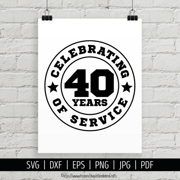 40 Years Work Anniversary Card - Etsy